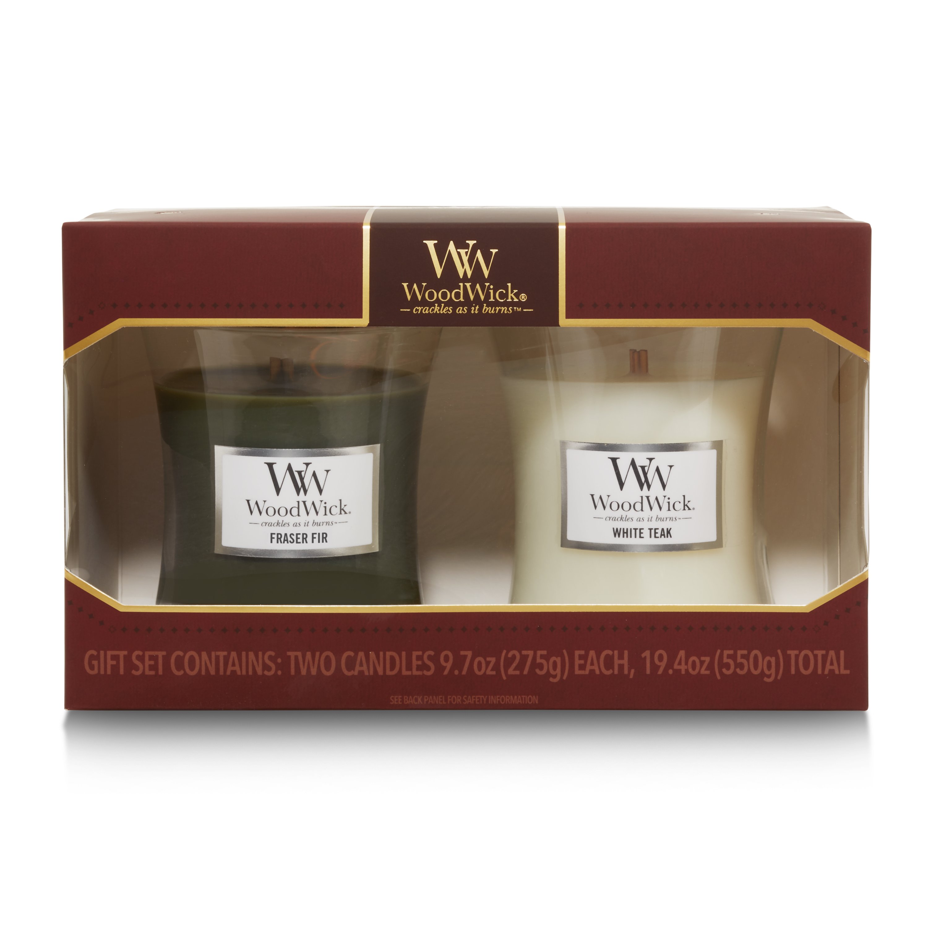 Fraser Fir / White Teak WoodWick® Medium Hourglass Candles Gift Set ...
