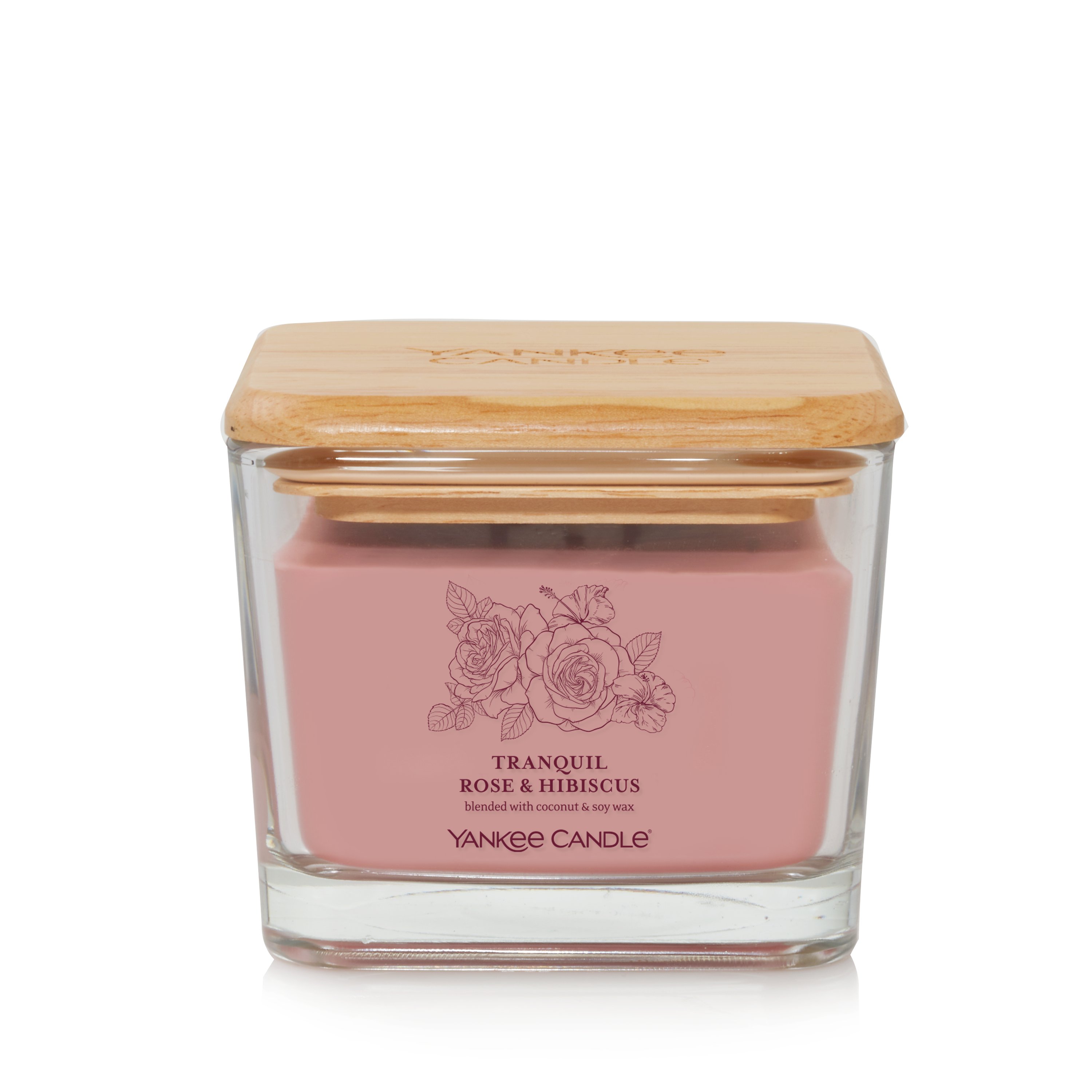 Tranquil Rose & Hibiscus Well Living Medium Square Candle - Medium ...
